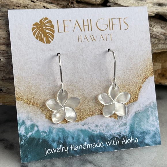 Leah Gifts | Jewelry | Hawaiian Mini White Plumeria Mother Of Pearl ...